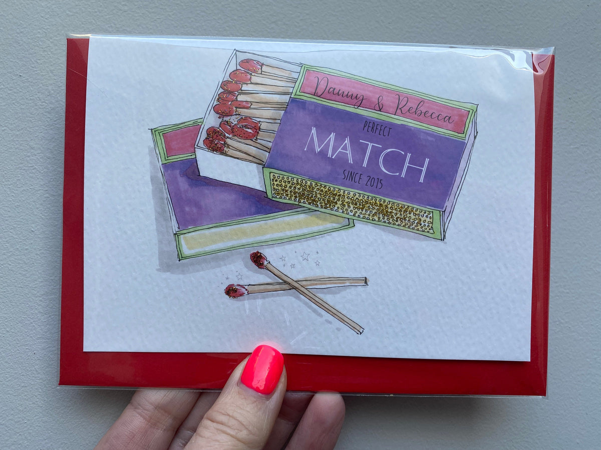Personalised "Perfect Match" Card - Valentines Day Card - Anniversary ...