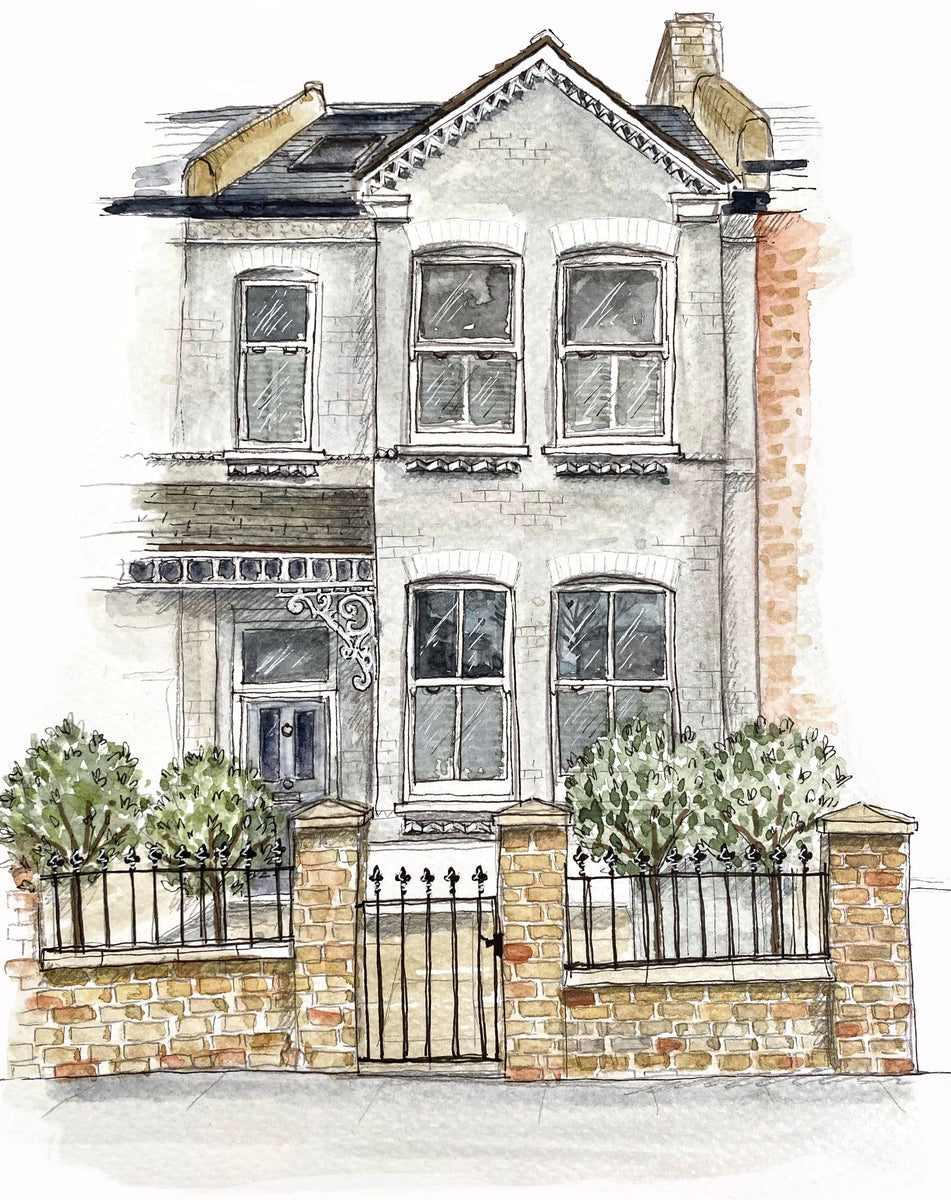 Hand Painted House Illustration – Homemade House - Erin Rose Illustration