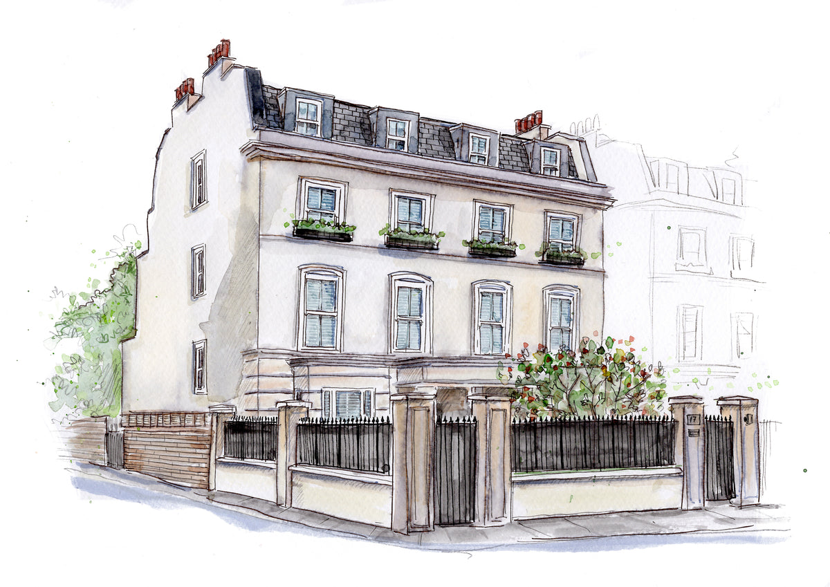 Hand Painted House Illustration – Homemade House - Erin Rose Illustration