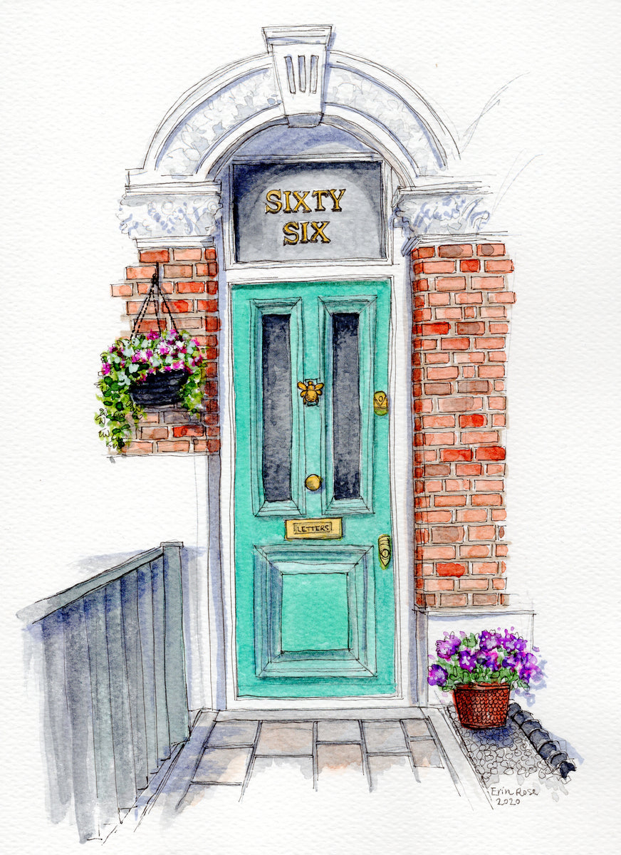 Hand Painted Front Door Illustration – Homemade House - Erin Rose ...